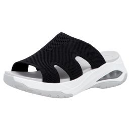 RIEKER SPORT Pantolette »vegan« Sommerschuh, Hausschuh, Keilabsatz, in der Maschine waschbar schwarz 43 43 Pantolette mit Rieker Air-Funktion im...