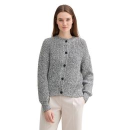 Tom Tailor Denim Strickjacke meliert, mit Knopfleiste black white salt and pepper S (36) S (36) Cardigan für Damen von Tom Tailor Denim