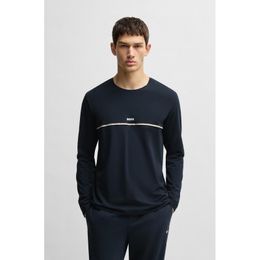 BOSS Pyjama »Unique LS-Shirt« mit Rundhalsausschnitt dunkelblau M M Pyjama-Oberteil von BOSS