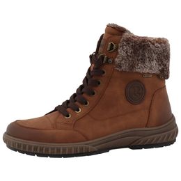 Romika Winterboots, Keilabsatz, Schn&uuml;rboots, Outdoorschuh mit Innenrei&szlig;verschluss cognac 38 38 L&auml;ssiger Schn&uuml;rboots mit modischem Fellimitat-Kragen