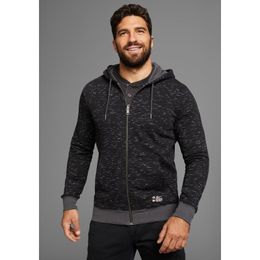 MAN'S WORLD MAN'S WORLD Kapuzensweatjacke mit Logo auf der Brust - NEUE KOLLEKTION schwarz-meliert S (44/46) S (44/46) Sweatjacke mit Kapuze von Man's World
