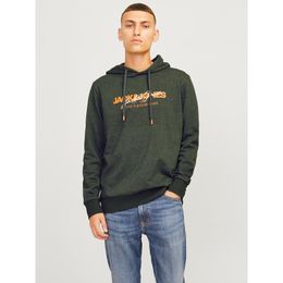 Jack & Jones JACK & JONES Kapuzensweatshirt &raquo;JJALVIS SWEAT HOOD&laquo; Kombu Green Detail:M&eacute;lange XS XS Cooler Hoodie mit Print