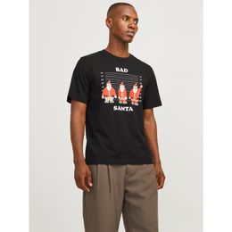 Jack & Jones JACK & JONES Rundhalsshirt &raquo;JJXMAS FUNNY TEE SS CREW NECK&laquo; Black XXL XXL Kurzarm-Design, ideal f&uuml;r warme Tage oder als Layering-Basis