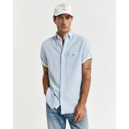 Gant Langarmhemd »REG COTTON LINEN SHIRT« fresh blue M - N-Gr N-Gr M Hemd von Gant