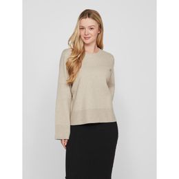 Vila Damen Rundhalspullover &raquo;VICASSIE O-NECK L/S KNIT TOP - NOOS&laquo; beige XXL