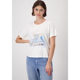 monari Rundhalsshirt mit Frontprint offwhite 36 36 Shirt mit trendigen Frontprint und Glitzersteinchen von monari