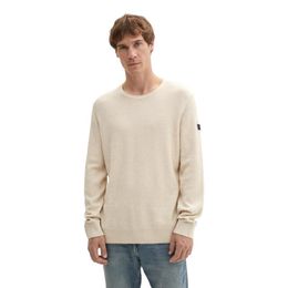 Tom Tailor Strickpullover mit Rundhalsausschnitt light sand melange M M Pullover von Tom Tailor