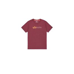 Alpha Industries T-Shirt »Alpha Label T-Shirt« burgundy M M Single Jersey Stoff