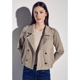 Street One Kurzjacke in Trench-Look, Jeansjacken-Style Safari Beige washed 34
