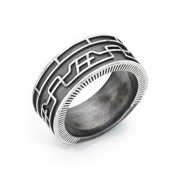 HECHTER PARIS Fingerring »Schmuck Geschenk Silber 925 Herrenring Logo Branding« silberfarben-schwarz 64 Auffallend schöner Logo Brand Ring von...