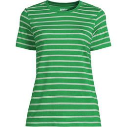 LANDS' END Supima Kurzarm-Shirt mit rundem Ausschnitt, Damen,  Gr&uuml;n, Baumwolle, by Lands' End