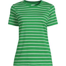 LANDS' END Supima Kurzarm-Shirt mit rundem Ausschnitt, Damen,  Gr&uuml;n, Baumwolle, by Lands' End