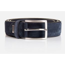 MONTI Lederg&uuml;rtel 3, 5 cm breit, Business-Casual, Veloursleder, k&uuml;rzbar marineblau