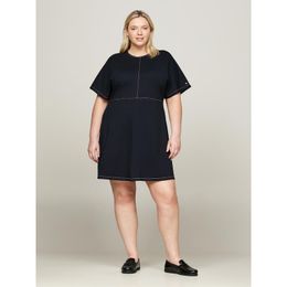 Tommy Hilfiger Curve Blusenkleid &raquo;CRV GLOBAL STP STITCH F&F DRS SS&laquo; Gro&szlig;e Gr&ouml;&szlig;en dunkelblau 54 - N-Gr N-Gr 54 Bequemes Blusenkleid mit elastischem...