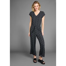 Laura Scott Jumpsuit mit filigranem Alloverprint schwarz-mint 36 36 Jersey Overall von Laura Scott