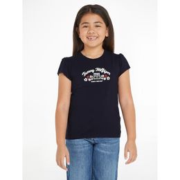 Tommy Hilfiger T-Shirt »FLOWER PUFF PRINT REG TEE SS«, Kinder bis 16 Jahre mit Markenprint Desert Sky 4 (104) 4 (104) Kurzarmshirt von Tommy...
