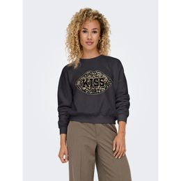 Only Sweatshirt &raquo;ONLLAUREN L/S LEO O-NECK CC SWT&laquo; Phantom Print:Kiss L (40) L (40) Sweater von Only