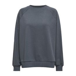 Only Sweatshirt &raquo;ONLKIARA L/S O-NECK OVERSIZE STUDS SWT&laquo; Blackened Pearl Detail:Rhinestone+studs sleeve L (40) L (40) Sweater von Only
