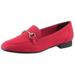 Marco Tozzi Slipper, Blockabsatz, Loafer, Businessschuh mit Schmuckspange rot 40 40 Eleganter Loafer in veganer Verarbeitung