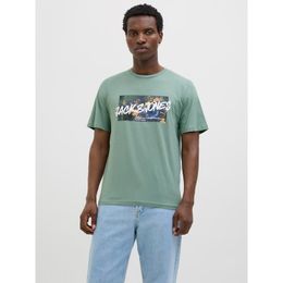Jack & Jones JACK & JONES Print-Shirt &raquo;JJHAWAII SHAPE TEE SS CREW NECK&laquo; Iceberg Green S S Kurzarm f&uuml;r optimale Bewegungsfreiheit und sommerlichen Komfort