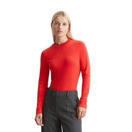 Marc O'Polo MARC O'POLO Longsleeve mit kleinem Mockneck-Kragen poppy red M M Langarmshirt von Marc`O Polo
