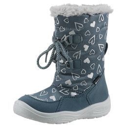 Superfit Winterstiefel »CRYSTAL WMS: mittel« Snowboots, Schnürstiefel, Winterschuh mit Glitzer jeansblau-silberfarben Herzchen 30 30 Winterstiefel...