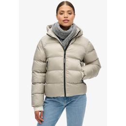 Superdry Steppjacke »HOODED LUXE SPORTS PUFFER« mit Kapuze Oyster Cream Sheen XS XS Moderne Pufferjacke von Superdry