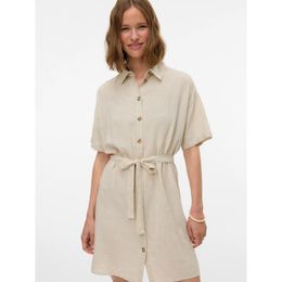 Véro Moda VERO MODA Blusenkleid »VMTHEA SS SHORT SHIRT DRESS WVN NOOS« Sommerkleid Moonbeam Detail:Melange L - N-Gr N-Gr L Kurzes Kleid von Vero Moda