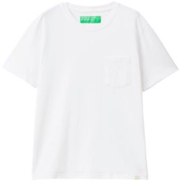 United Colors Of Benetton T-Shirt mit aufgesetzter Brusttasche weiß XS XS Kurzarm-Design, ideal für Sommer und Übergangszeiten