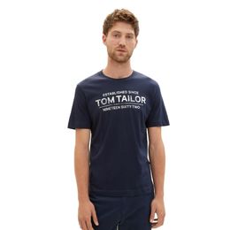 Tom Tailor T-Shirt mit Frontprint dark blue S S Rundhalsshirt von Tom Tailor DENIM