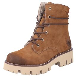 Rieker Winterstiefelette, Schnürboots, Winterboots, Profilsohle, mit Innenreißverschluss braun used 43 43 Schnürstiefelette mit robuster...
