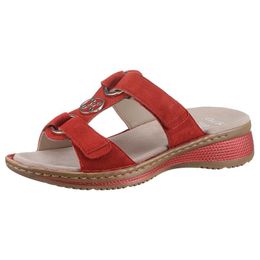 Ara Pantolette »HAWAII«, Keilabsatz, Sommerschuh, Schlappen mit Klett rot 36 36 Mit zwei praktischen Klettriemchen