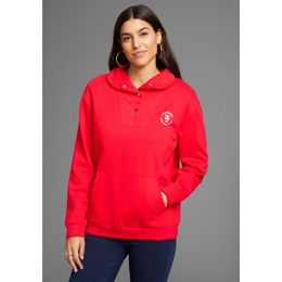 DELMAO Sweatshirt mit Troyer Kragen - NEUE KOLLEKTION rot 36/38 (S) 36/38 (S) Sweatshirt von DELMAO