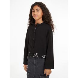Calvin Klein Jeans Cardigan »MONOGRAM LOGO CARDIGAN« für Kinder bis 16 Jahre Ck Black 4 (104) 4 (104) Strickjacke von Calvin Klein Kids für Mädchen