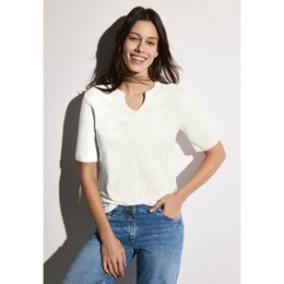 Cecil T-Shirt im Tunika-Look vanilla white XXL (46) XXL (46) Kurzarmshirt für Damen von Cecil