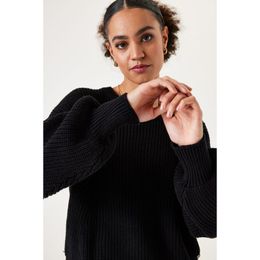 Garcia Rundhalspullover mit Puff&auml;rmel black M M Pullover von Garcia