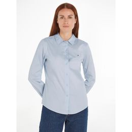 Tommy Hilfiger Hemdbluse »STRETCH OXFORD REGULAR SHIRT« mit Logostickerei Breezy Blue 40 40 Hemdbluse von Tommy Hilfiger Womanswear
