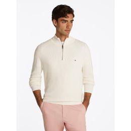 Tommy Hilfiger Troyer »RACKING STRUCTURE ZIP MOCK« Ivory Petal M M Stehkragenpullover von Tommy Hilfiger