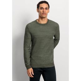 OLYMP Rundhalspullover »Strick Casual« mit effektvoller Strickstruktur in leichter Two-Tone-Optik oliv L L Strickpullover von OLYMP