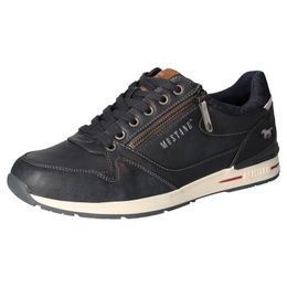 Mustang Shoes Sneaker, Freizeitschuh, Schn&uuml;rschuh mit Au&szlig;enrei&szlig;verschluss navy 41 41 Modischer Sneaker in bequemer Form