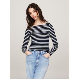 Tommy Jeans Langarmshirt »TJW BRETON STRIPE LS« im Streifendesign dark night navy/multi S (36) S (36) Slim Fit Passform betont deine Silhouette