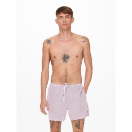 Only & Sons ONLY & SONS Badehose »ONSTED STRIPE SEERSUCKER SWIM NOOS« Winsome Orchid S - N-Gr N-Gr S Badeshorts von Only & Sons