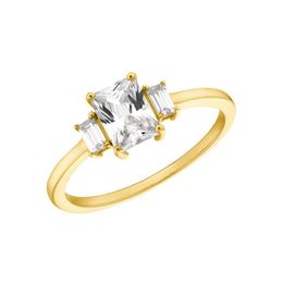 Amor Fingerring »2035662/-64/-65/-66/-67/-68« mit Zirkonia (synth.) gelbgoldfarben-kristallweiß 50 Klassisch-eleganter Ring für Damen