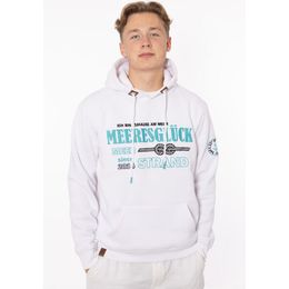Zwillingsherz Hoodie »"Meeresglück"« mit gesticktem Detail am Ärmel und Kapuze weiß L L Herrenhoodie von Zwillingsherz