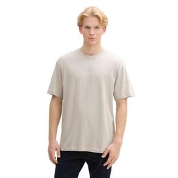 Tom Tailor Denim T-Shirt mit Marken-Frontprint light dove grey M M T-Shirt für Herren von Tom Tailor Denim
