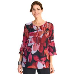 HERMANN LANGE Collection Druckbluse mit floralem Muster rot-schwarz 44 44 Bluse von HERMANN LANGE Collection