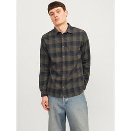 Jack & Jones JACK & JONES Langarmhemd »JJJOSHUA FALL BUFFALO SHIRT LS« Forest Night XXL - N-Gr N-Gr XXL Cooles Karohemd von Jack & Jones