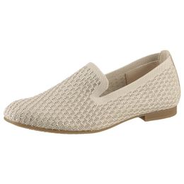Gabor Slipper, Blockabsatz, Loafer, Bequemschuh mit funkelnden Strass-Steinen beige 38 38 Eleganter Slipper als Blickfang