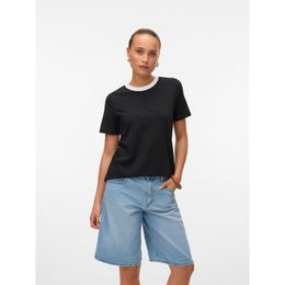 Véro Moda VERO MODA Kurzarmshirt »VMPAULINA SS T-SHIRT GA JRS NOOS« Black Detail:Bright White Neckline S S Modisches Kurzarmshirt aus pflegeleichtem...