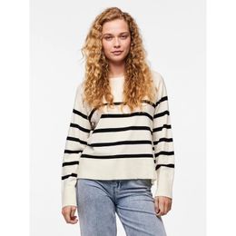 Pieces Damen Pieces Rundhalspullover &raquo;PCSIA LS KNIT NOOS BC&laquo; wei&szlig; XS